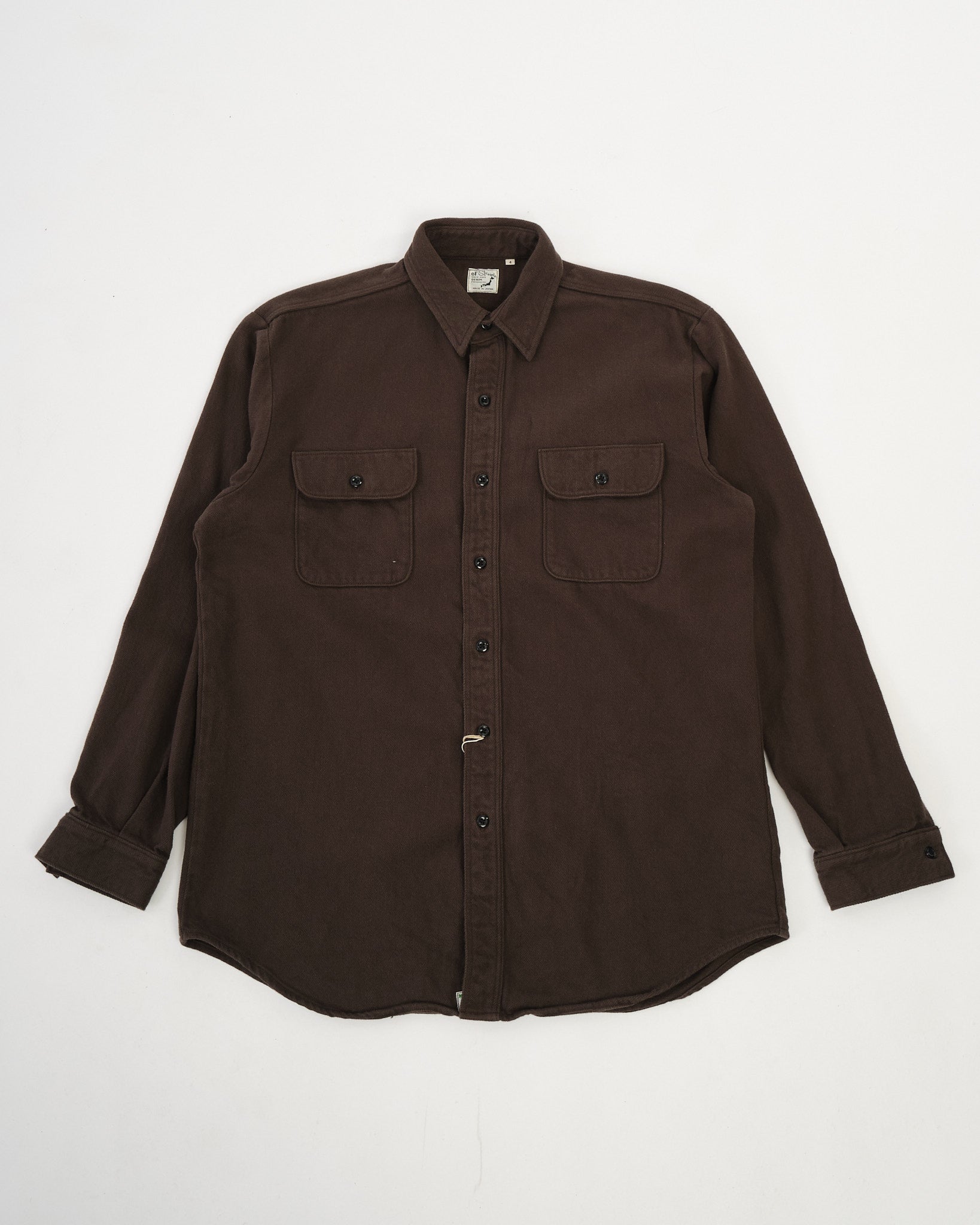ORGANIC COTTON RELAX FIT FLANNEL SHIRT COFFE BROWN von orSlow ️ Meadow ...